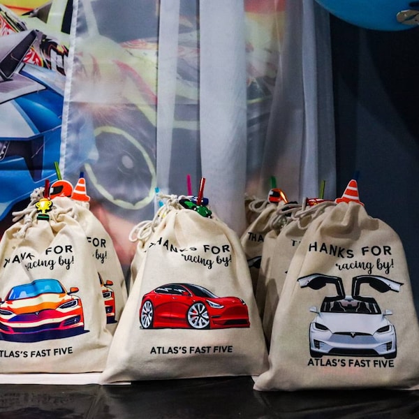 Race Car Birthday Bag - Kids Birthday Favors -customized Goodie Bag ...