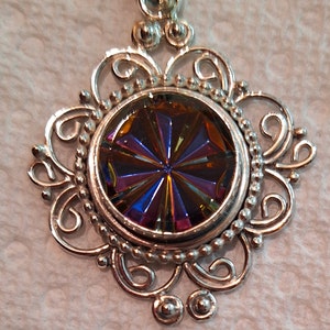 TWO 2 Pressed Glass Snowflake Compass Rose Cabochon Cab Golden Shadow ...