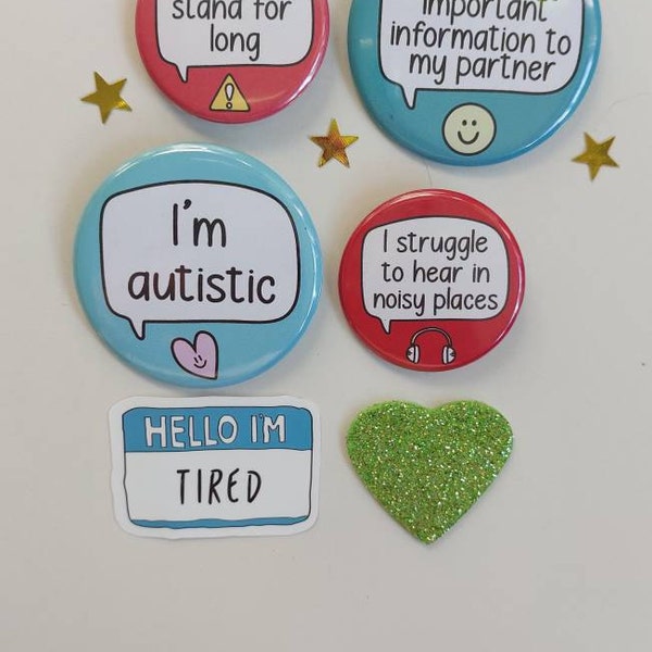 I Struggle to Hear in Noisy Places Badge Pin | Sensory Gift - Loud ...