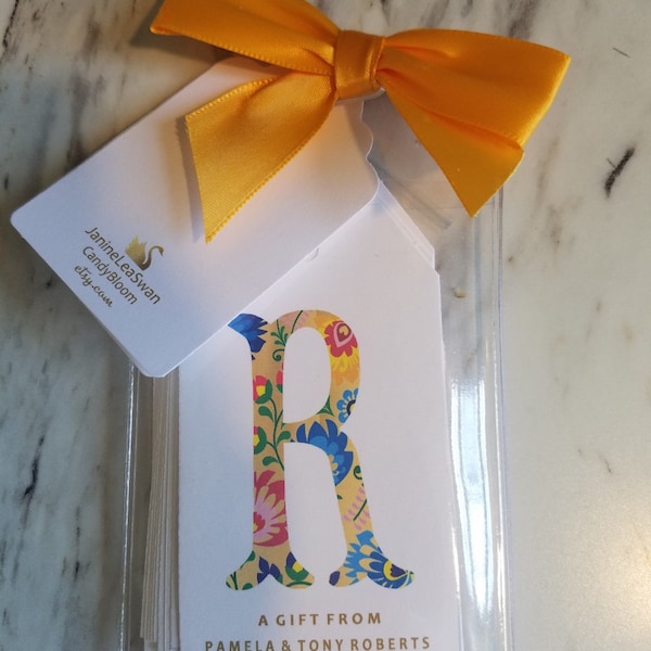 Monogram Gift Tags Custom Gift Tag Family Gift Tags Gingham Print Gift ...