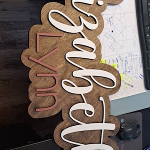 Personalized 3D Nursery Baby Name Sign Custom Wood Name Plaque ...