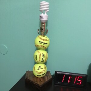 Softball Lamp. Made With Real Softballs. Yellow Balls. - Etsy