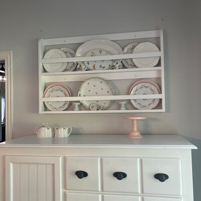 Plate Shelf, Plate Rack, Wall Shelf, Vintage Shelf, Handmade Plate ...