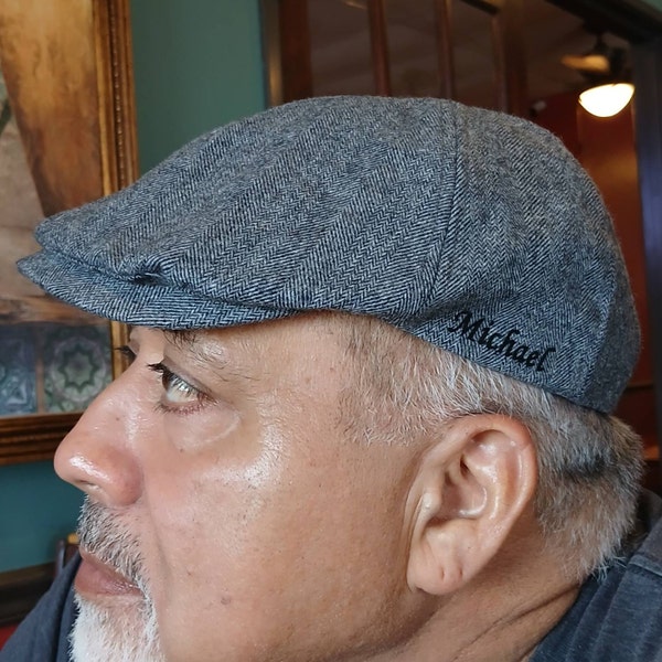 Personalised Custom Flat Cap, Initials Flat Cap, Name Flat Cap, Peaky ...