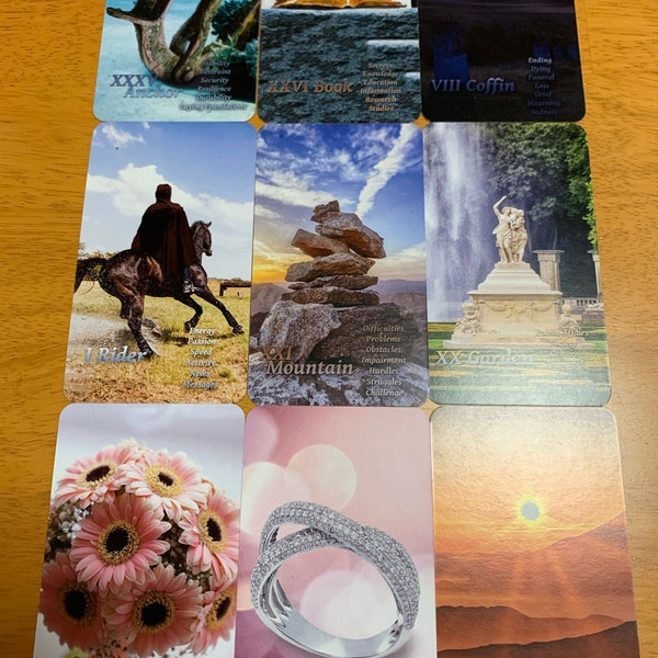 Lenormand Cards Egypt Series Bridge Size | 36 Laminated Cards | With ...