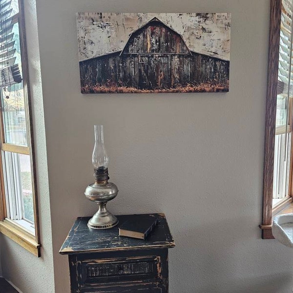 Old Barn Wall Art, Farmhouse Wall Decor, Rustic Homestead Framed Canvas ...
