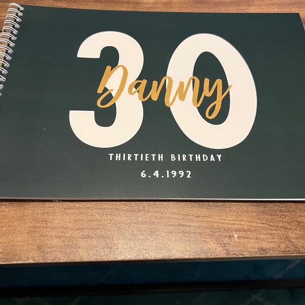 Personalised Birthday Guestbook | Birthday Guest Book | 30th 40th 50th ...
