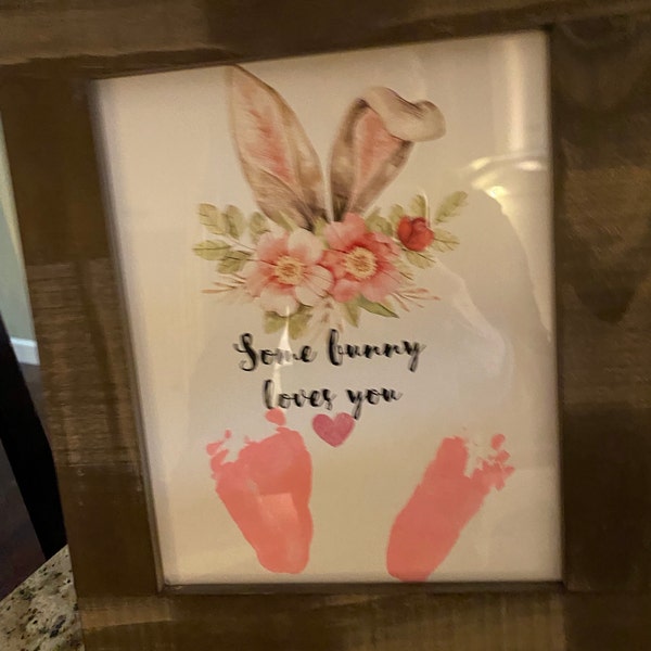 Easter Footprint Art, Some Bunny Loves You, Easter Feet, Baby Keepsake ...