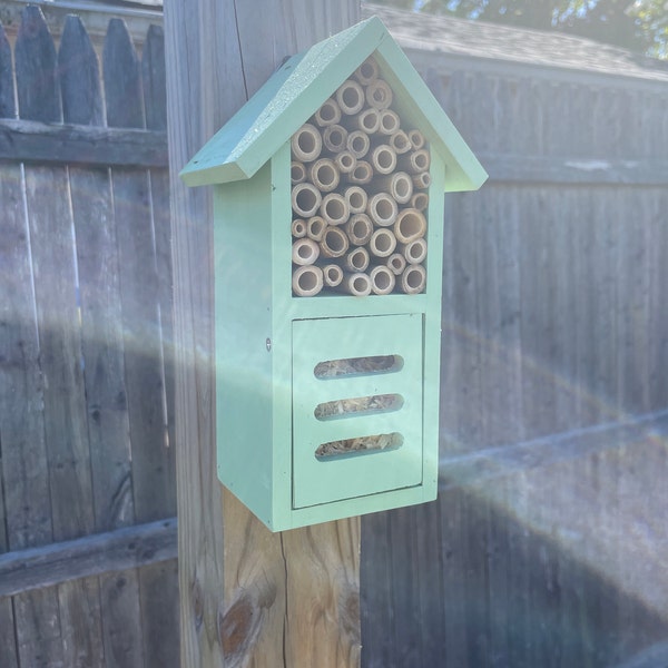 Sunny Pollinator House: 2-room Insect Hotel, Native Bee & Ladybug ...