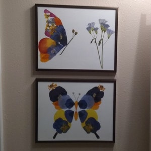 Pressed Flower Art Botanical Wall Art Butterfly Print Butterflies Print ...