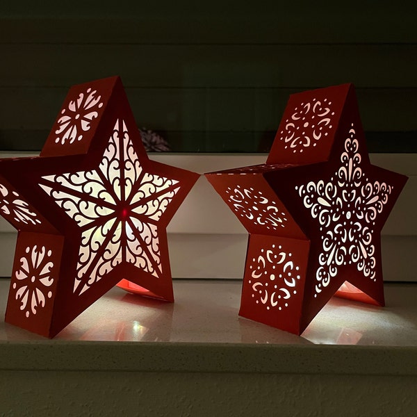 Star Lantern SVG Bundle | Paper Crafts | Paper Lamp SVG | Star Lantern ...