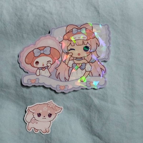 Genshin Holographic Sticker Kokomi Raiden Navia Ayaka Chibi Vinyl ...