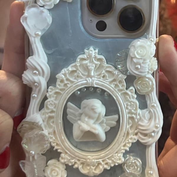 Custom Decoden Phone Case, Retro Angel Phone Case, Baroque Aesthetic 3D ...