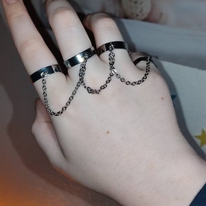Four Finger Chain Rings Adjustable Chain Linked Cuff Rings - Etsy