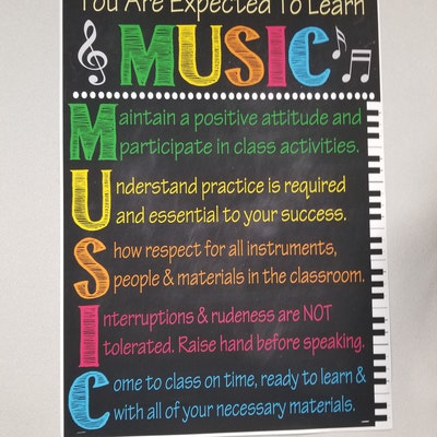MUSIC Classroom Poster, Music Classroom Decor, Classroom Rules Poster ...