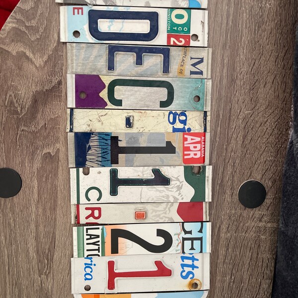Worn & Faded License Plate Letters and Numbers to Build Your Own ...