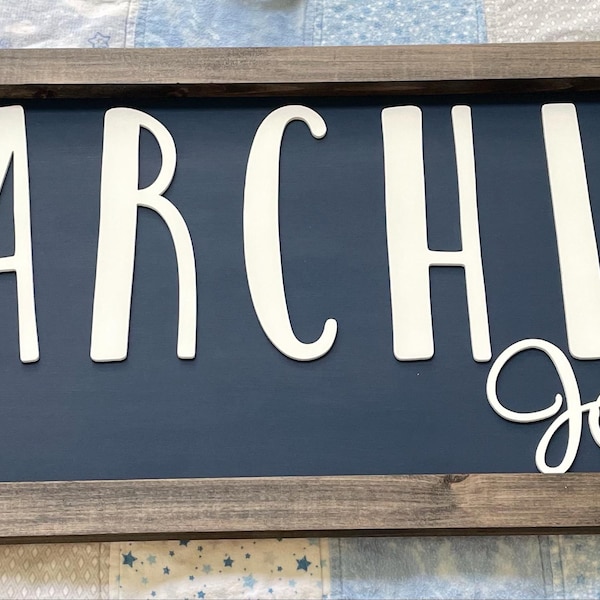 Boy Nursery Name, Wooden Name Cutout, Nursery Decor Boy, Baby Boy Wall ...