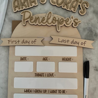 First Day of School Sign, Custom Interchangeable Board, Back to School ...