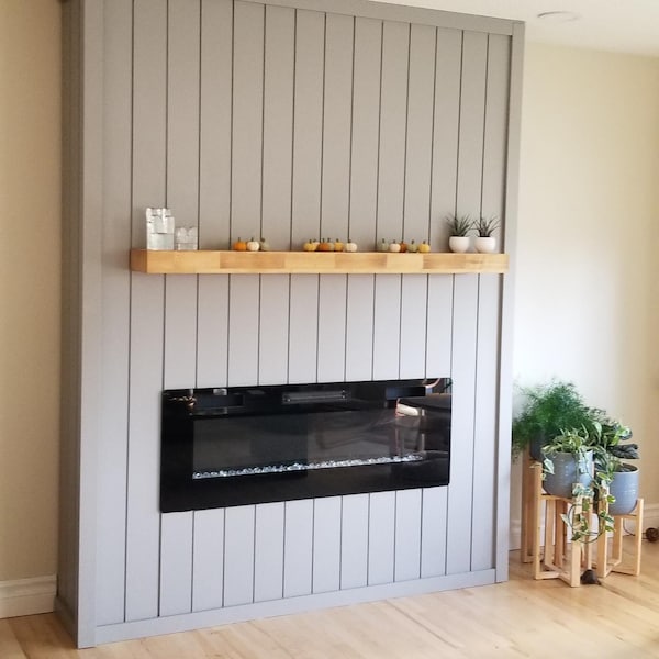 Floating Shelf With LED Strip, Thick Wall Shelf With Lights, Wooden ...