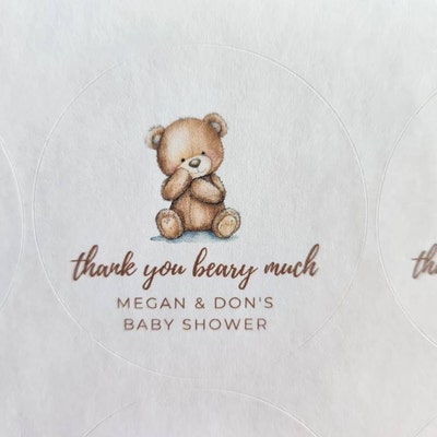 Little Hunny on the Way Arch Labels Baby Shower Favor Honey Bear 2 Inch ...
