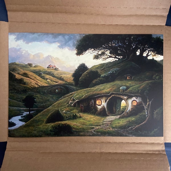 The Shire Oil Painting Print. Hobbitcore Decor. Hobbit Hole Landscape ...