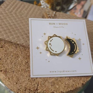 Sun and Moon Enamel Pin Set - Etsy