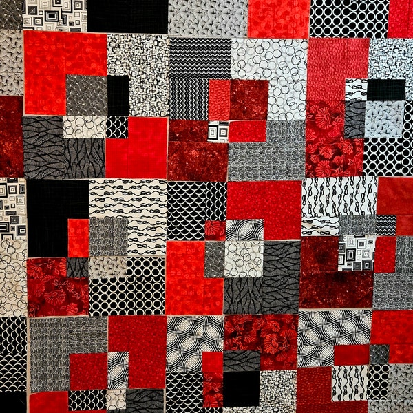 Lynne's Slashed Squares Quilt - Etsy