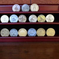 Quad-tiered Wooden Challenge Coin Display Stand Holder 12.8x3.5 up to ...