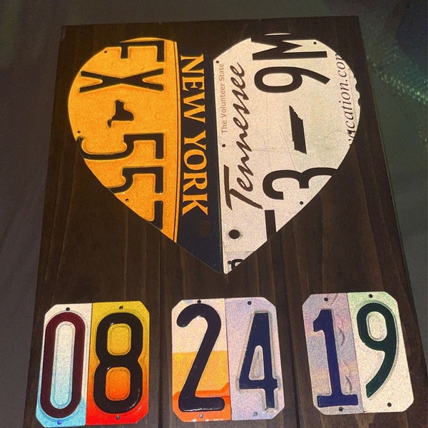 Personalized Any Year Anniversary License Plate Sign Choose Your States ...