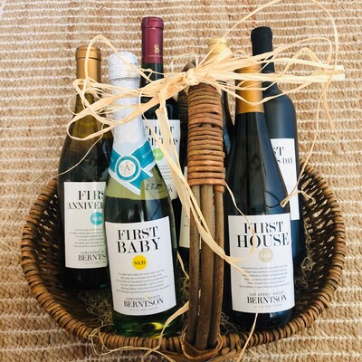 Year of Firsts Wine Labels Wedding Milestone Wine Labels Engagement ...