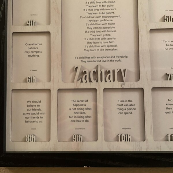 Personalized Kids Name School Years Picture Frame - Baby First Year ...