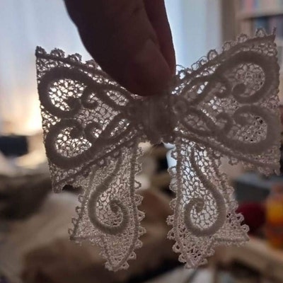 FSL Bow With Hearts 3D Machine Embroidery Design. Free Standing Lace ...
