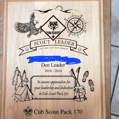 Scout Leader Plaque Frame Boy Scout Troop outdoors Theme Frame, Scouts ...