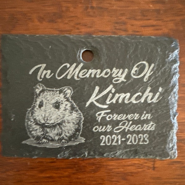 Personalized Hamster Memorial Slate Stone: Engraved Pet Grave Marker - Etsy