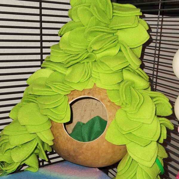 All Natural Sugar Glider Toy Hanging Gourd With Anti Pill Fleece Leaves ...