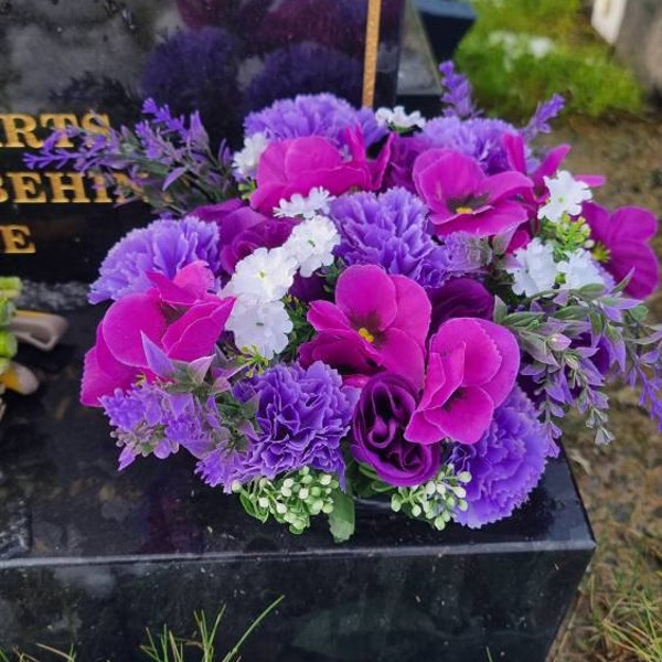 Grave Pot Flowers Funeral Tribute Artificial Grave Flowers Silk Grave ...