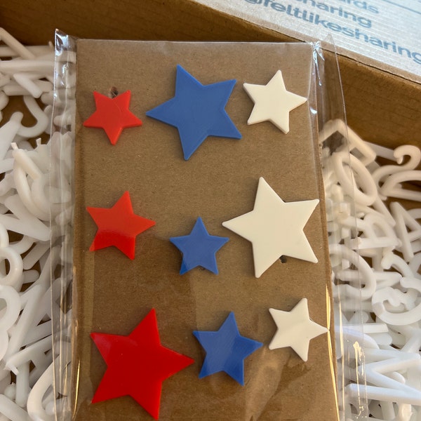 4th of July Star Letter Board Icons - Fourth of July - Red White & Blue ...