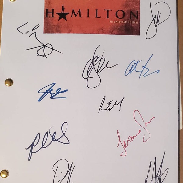 Hamilton Script Broadway Lyrics Signed 10X Lin-manuel Miranda, Phillipa ...