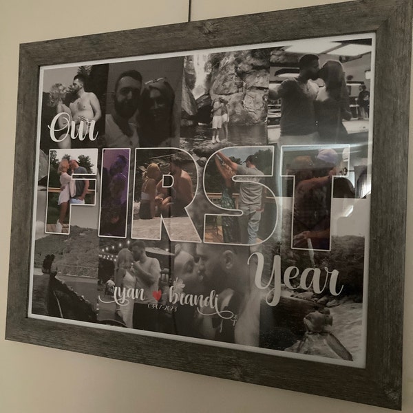 Our First Year Personalized Photo Collage, One Year Anniversary Gifts ...