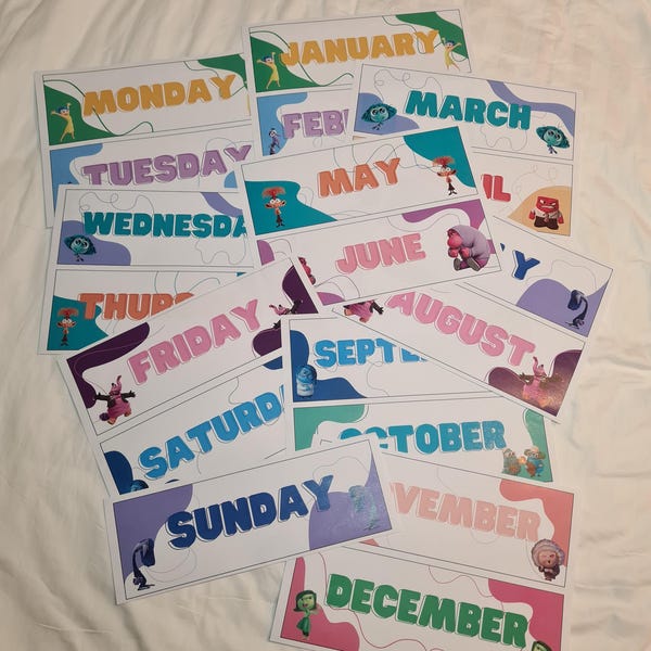 Inside Out Days of the Week Inside Out Classroom Decor Days of the Week ...