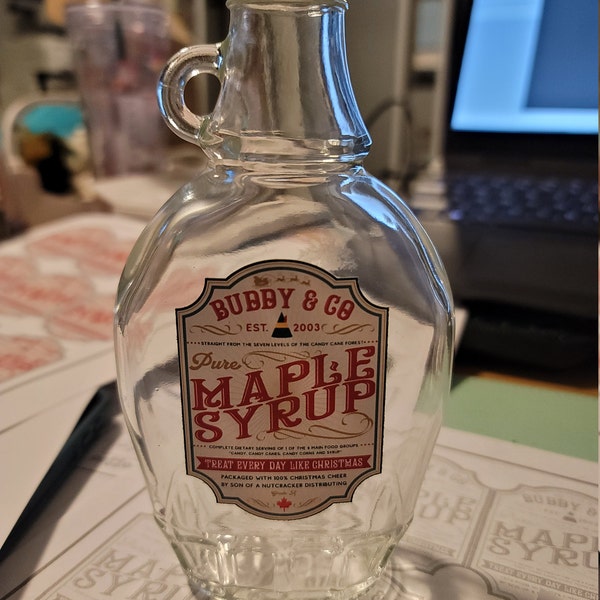 Buddy and Co Maple Syrup Label - Christmas Design - Sublimation Design ...
