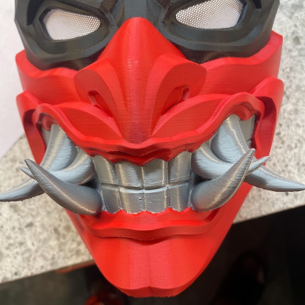 Red Oni Mask, Raw 3D Print - Etsy