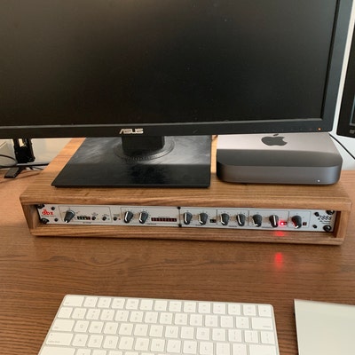 2U Rack WHITE Color Desktop Rack Walnut Wood Metal Studio Rack ...