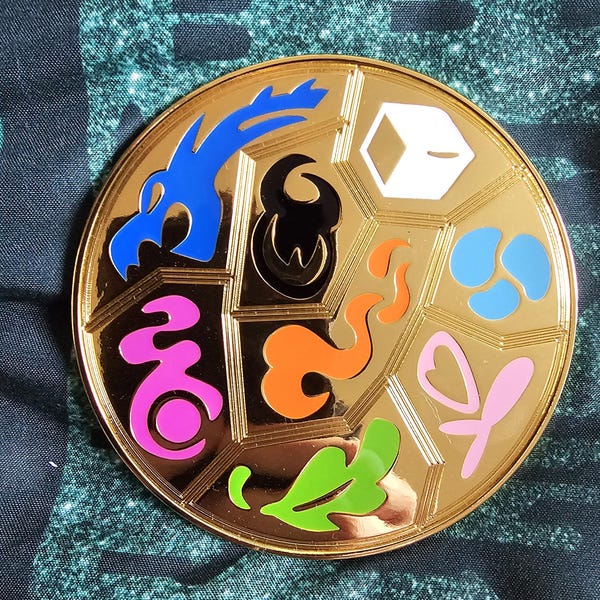 Galar Pokemon Sword and Shield Gym Badge in Gold and Silver Medal Form ...