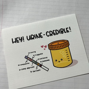 Urine Credible - Thank You Card, Doctor, Nurse, Mother's Day, Urologist ...