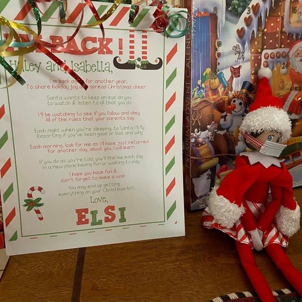 Printable Elf Arrival and Goodbye Letter -christmas and Holiday Santa ...