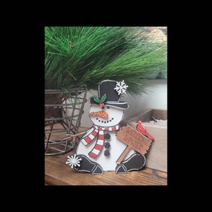 Snowman Shelf Sitter Laser Cut File, Christmas Snowman Laser Cut Design ...