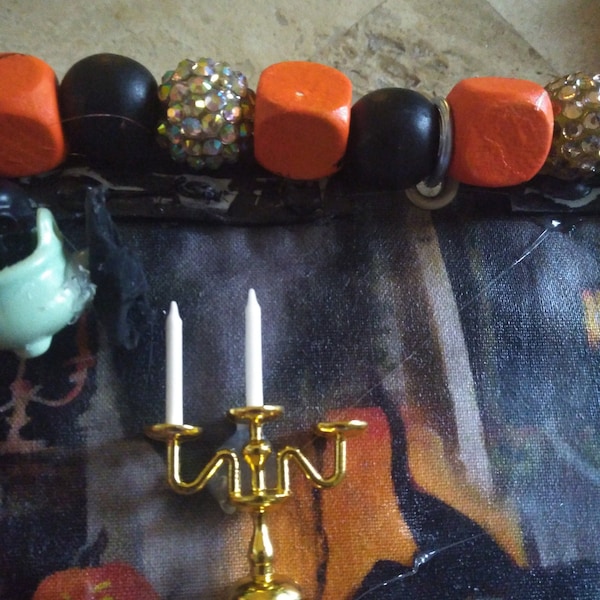 Dollhouse 3 Arm Candelabra 1:12 Scale Dining Candle Miniature Metal ...
