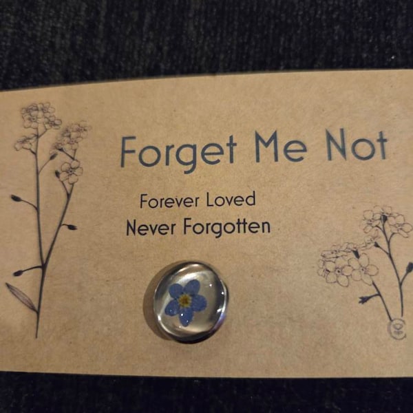 Forget Me Not Memorial Pin, Flower Design, Funeral Favour Remembrance ...