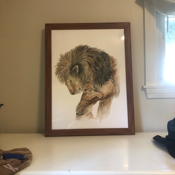 Watercolor Lion Illustration - Animal Nursery - Lion Art Print - Baby ...
